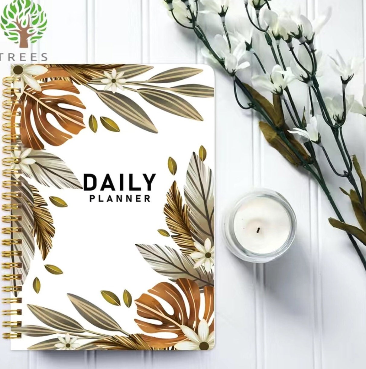 Trees 1pc Daily to Do List Notebook Spiral Undated Schedule Planner ...