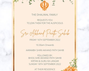 Akhand Path Invites Sikh Invitations, Sri Akhand Path Sahib Invite ...