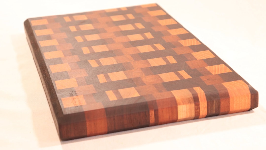 Large End Grain Pattern Thick Hardwood Chopping Block Cutting Board ...
