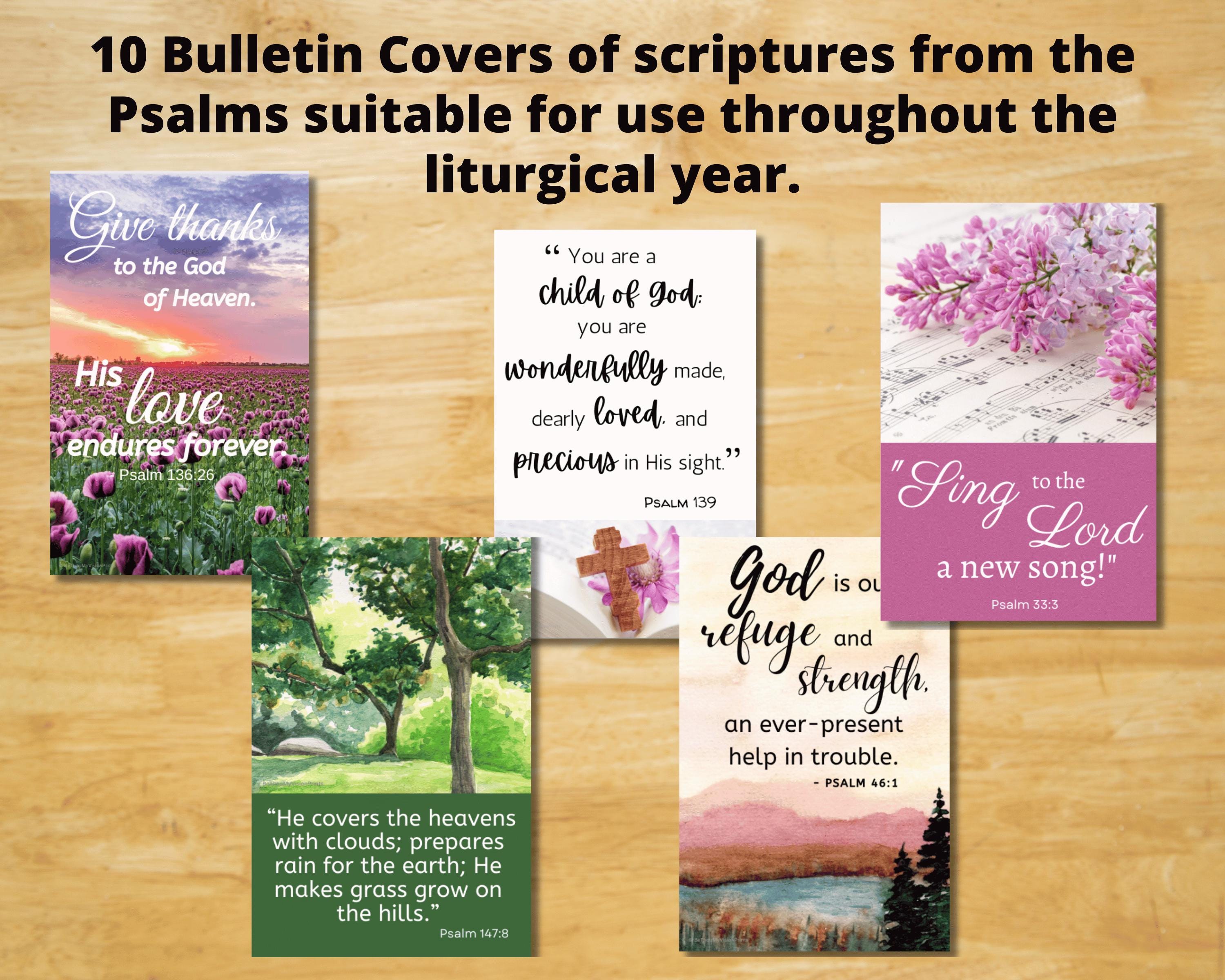 Printable Church Bulletin Covers - Psalms Collection SET #2 - Bundle of ...