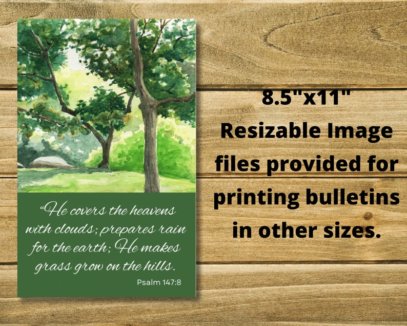 Printable Church Bulletin Covers - Watercolor Theme - General Use ...