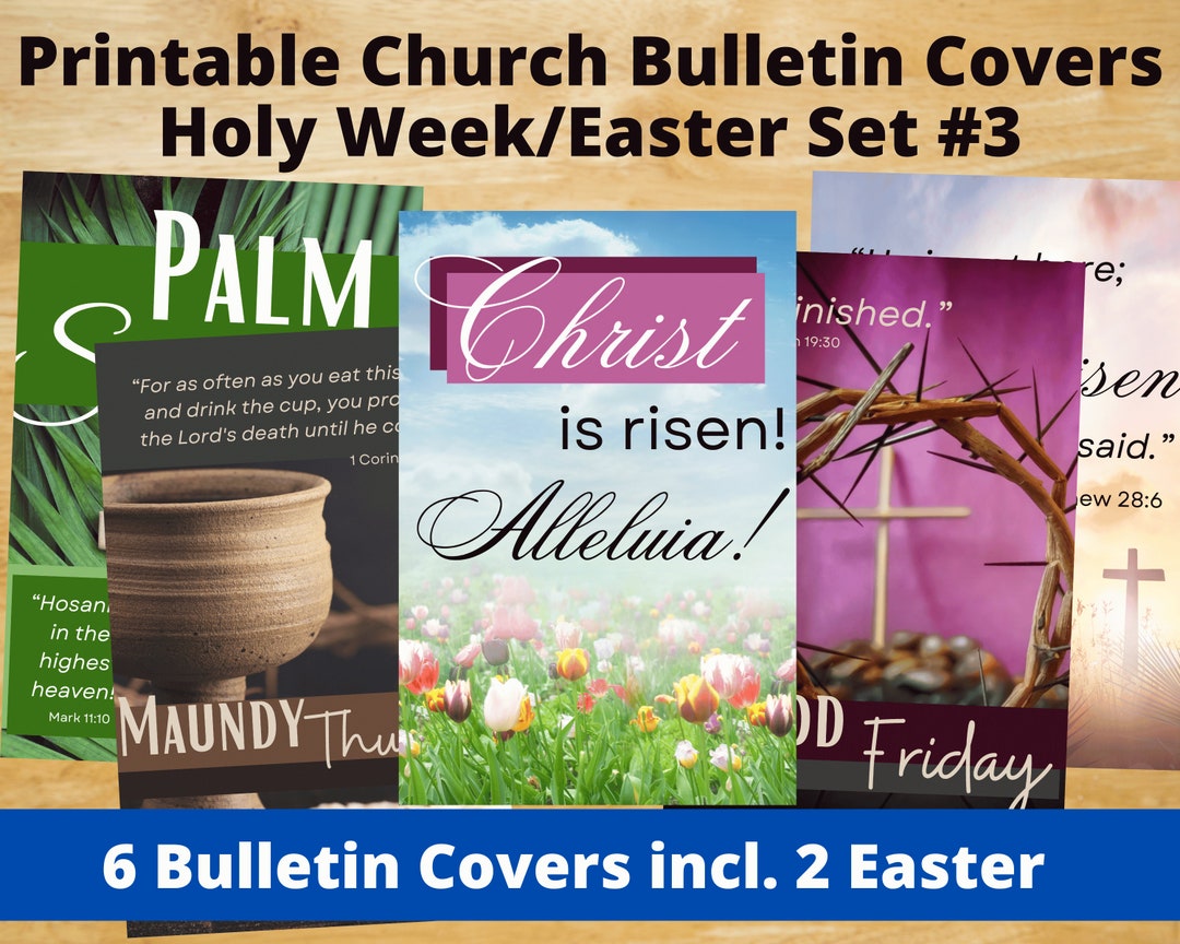 Printable Church Bulletin Covers - Holy Week and Easter Set #3 ...