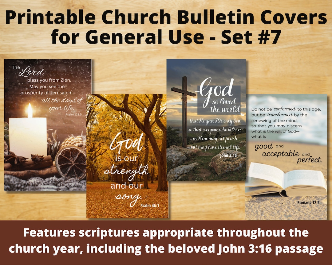 Printable Church Bulletin Covers - General Use Set #7 Including John 3: ...