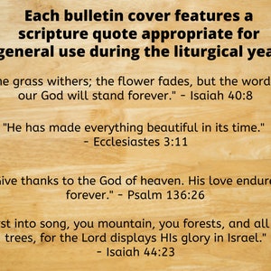 Printable Church Bulletin Covers - General Use Set 4 - Multiple Sizes ...