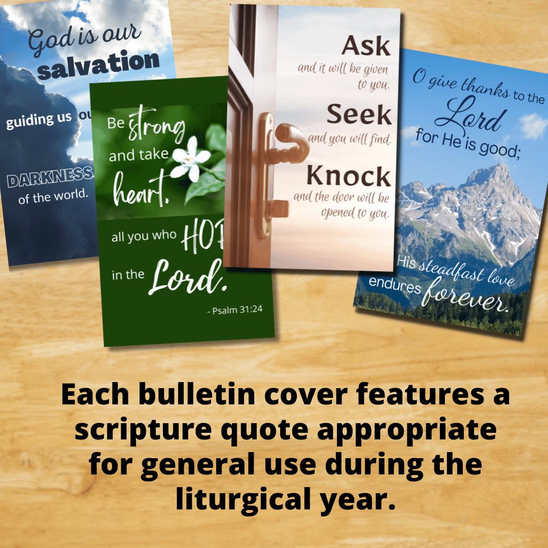 Church Bulletin Covers - Easy-to-use Printable - General Use Set #1 ...