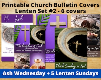 Printable Church Bulletin Covers - 5 Sundays in Lent + Ash Wednesday ...