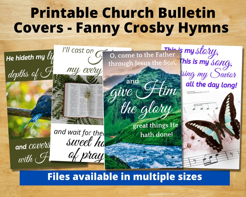 Printable Church Bulletin Covers - Fanny Crosby Hymns for General Use ...