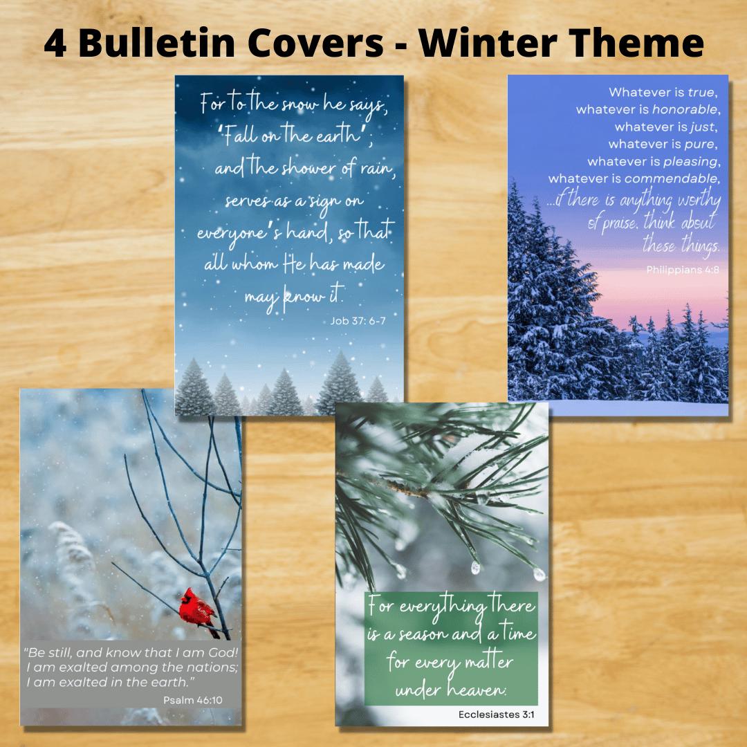 Printable Church Bulletin Covers - Winter Themed General Use - Multiple ...