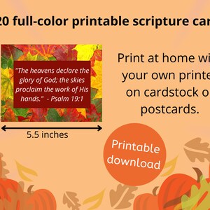 Printable Fall Scripture Cards of Thanksgiving and Praise, Printable ...