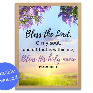 Psalm 103, Printable Scripture Wall Art, Bible Verse Print ...