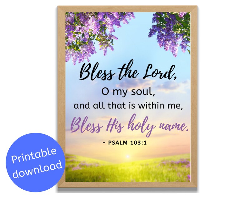 Psalm 103, Printable Scripture Wall Art, Bible Verse Print ...