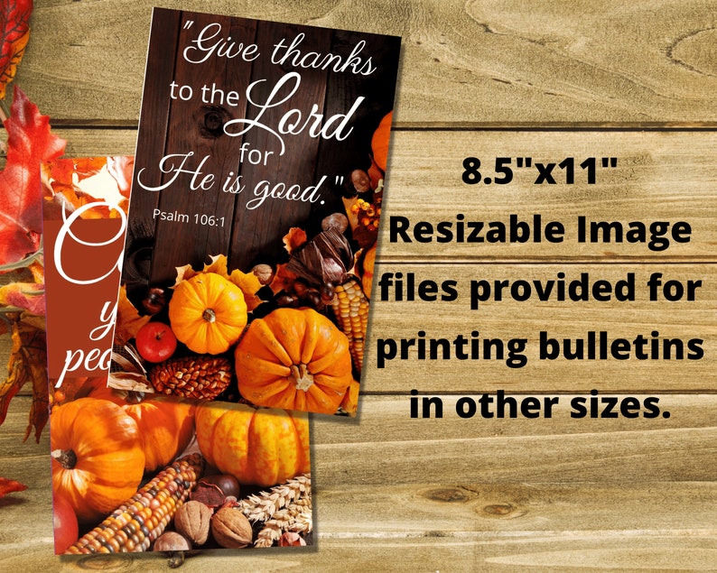 Printable Church Bulletin Covers Thanksgiving Digital Download Plus ...