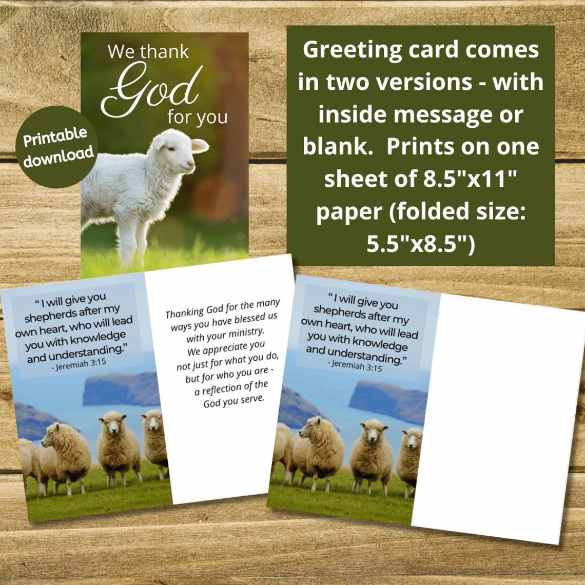 Printable Pastor Appreciation Set 2 - Digital Download - Scripture ...