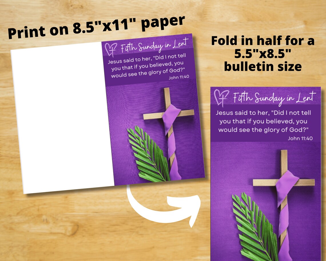 Printable Church Bulletin Covers - 5 Sundays in Lent + Ash Wednesday ...