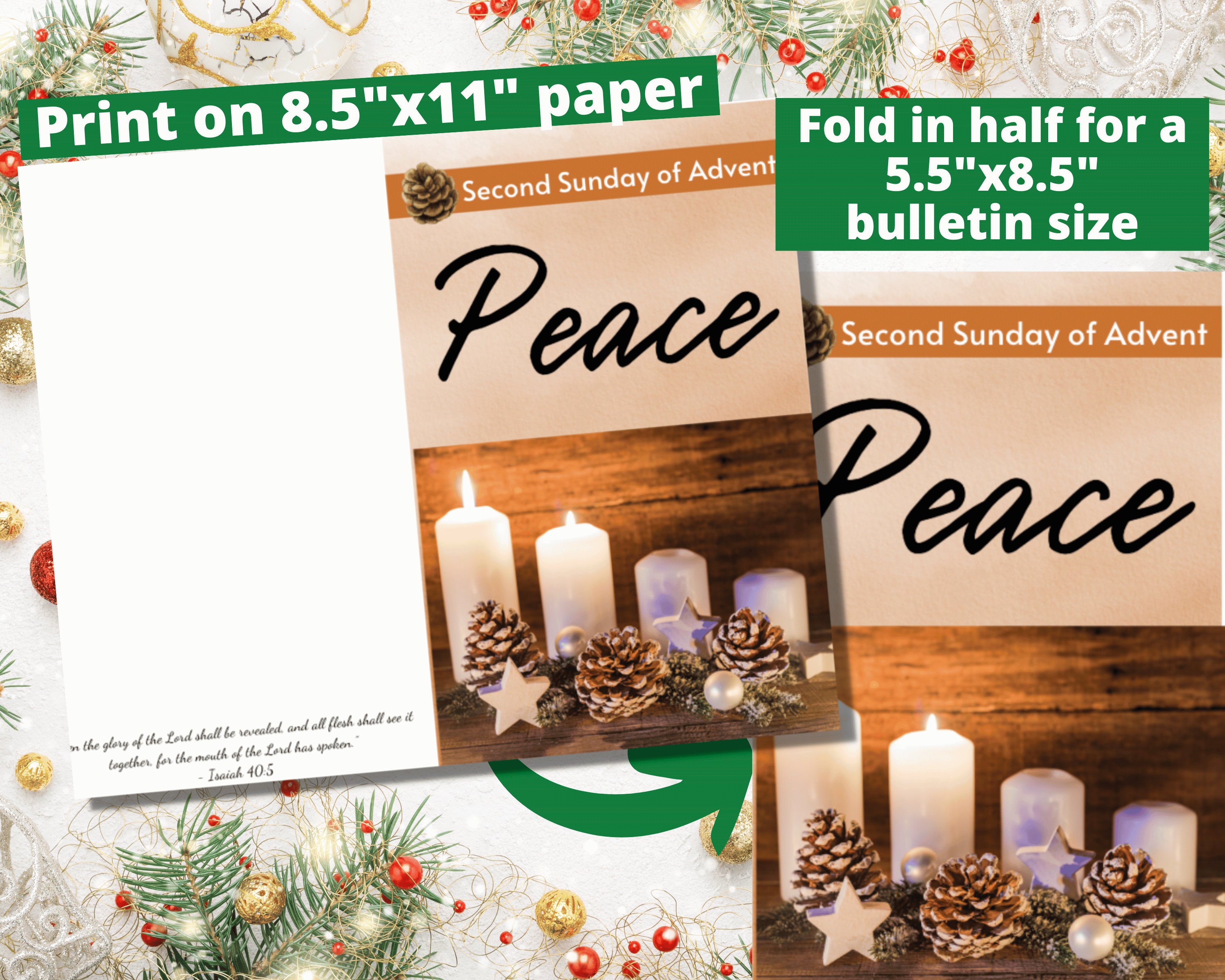 Printable Church Bulletin Covers - 4 Sundays of Advent - Multiple Sizes ...