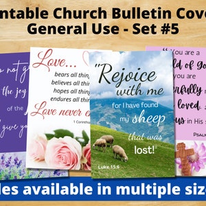 Printable Church Bulletin Covers - General Use Set 5 - Multiple Sizes ...