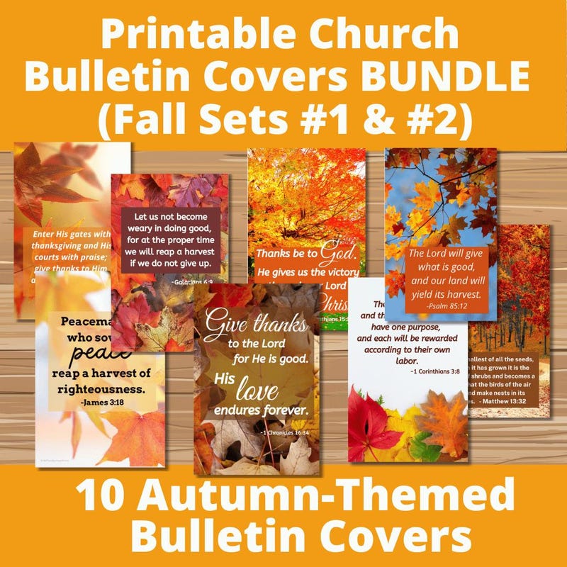 Fall Printable Church Bulletin Covers - Etsy