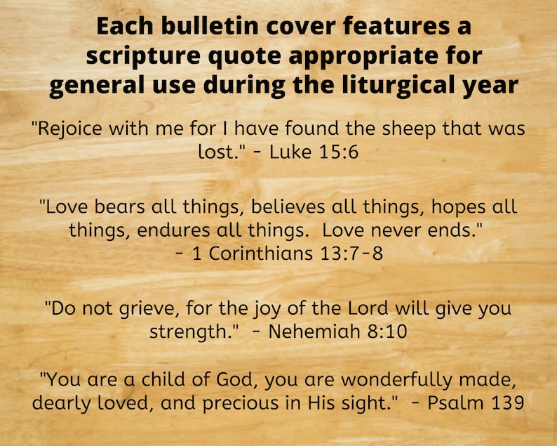 Printable Church Bulletin Covers - General Use Set 5 - Multiple Sizes ...