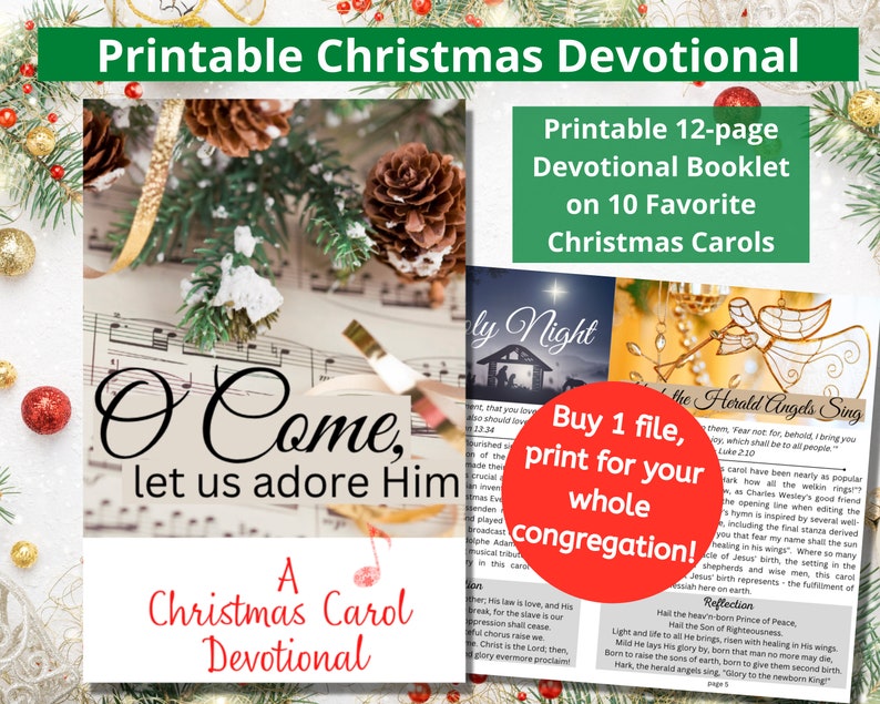 Printable Christmas Carol Devotional Booklet Digital Download Includes ...
