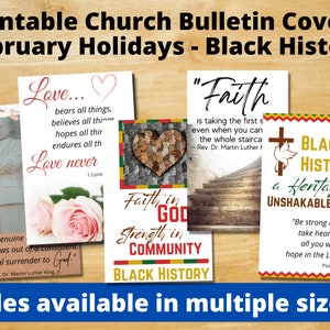 Printable Church Bulletin Covers February Holidays Black History ...