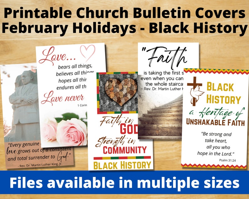 Printable Church Bulletin Covers February Holidays Black History ...