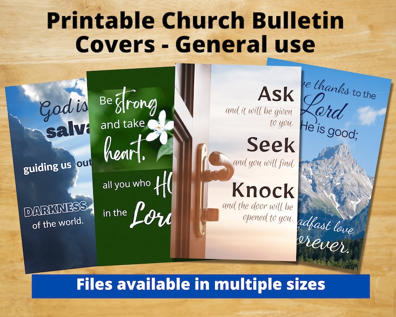 Printable Church Bulletin Covers General Use Multiple Sizes Digital ...