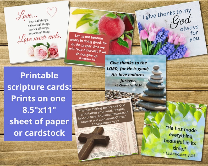 Printable Appreciation Sunday Set - Digital Download - Scripture Cards ...