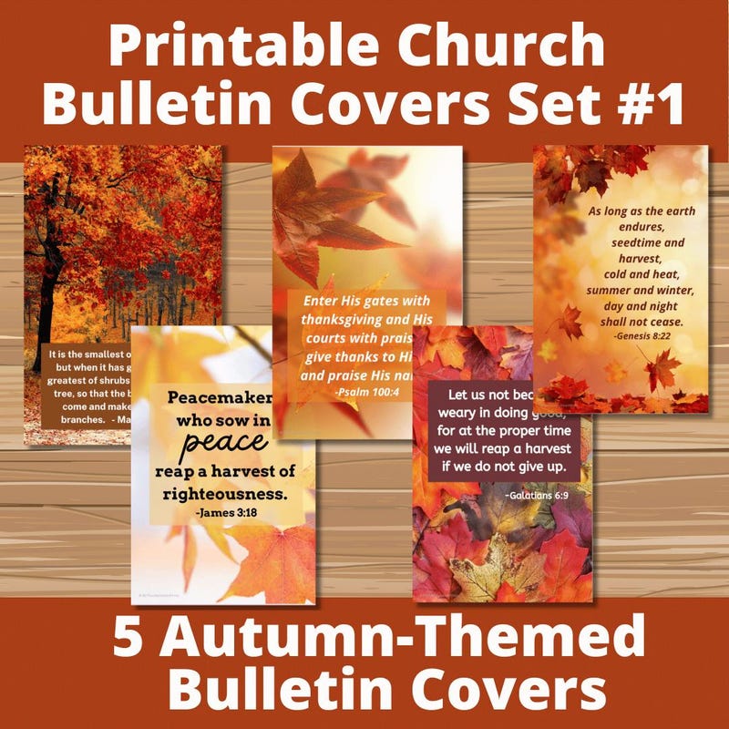 Fall Printable Church Bulletin Covers - Etsy