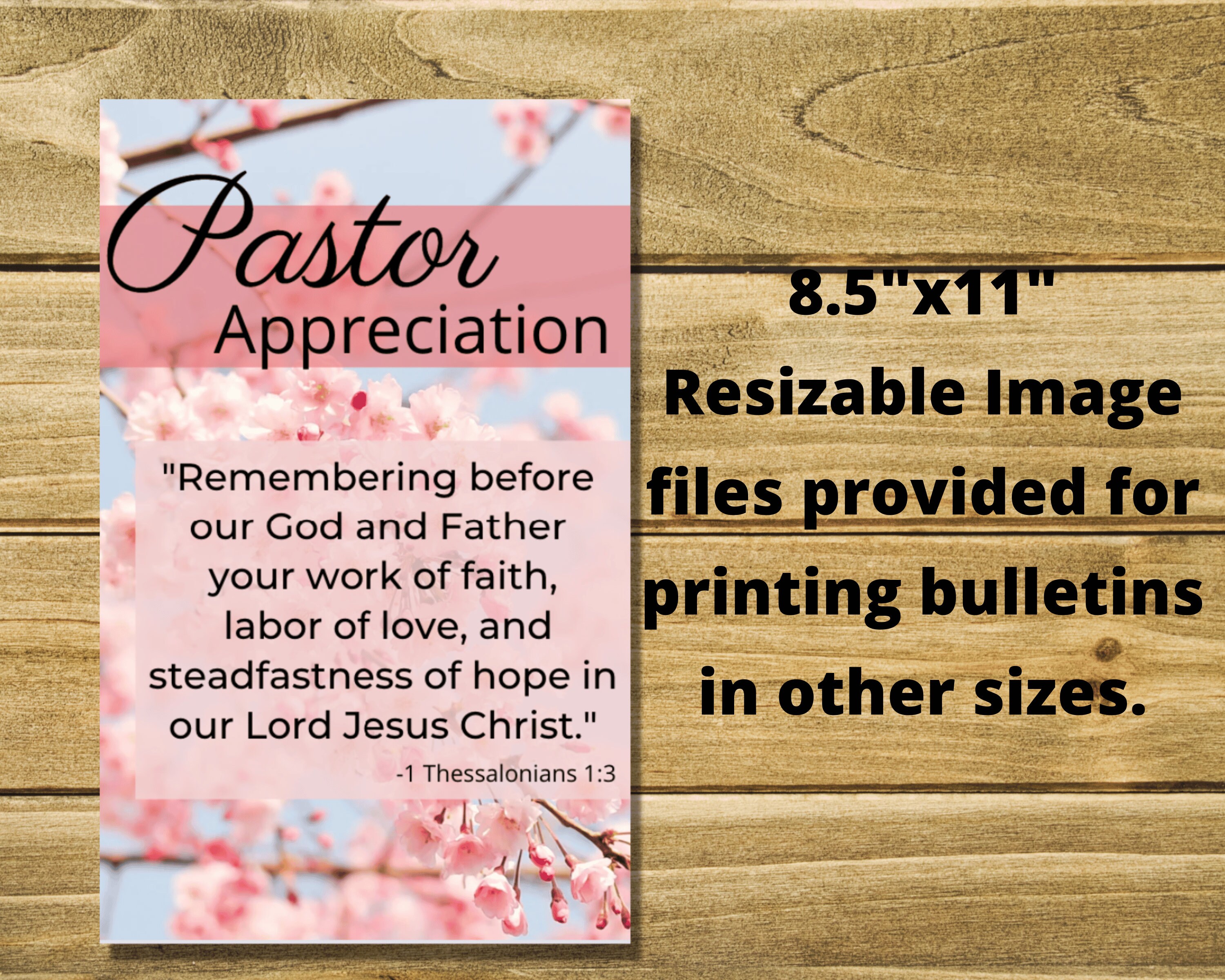 Printable Pastor Appreciation Set Spring Theme Digital Download