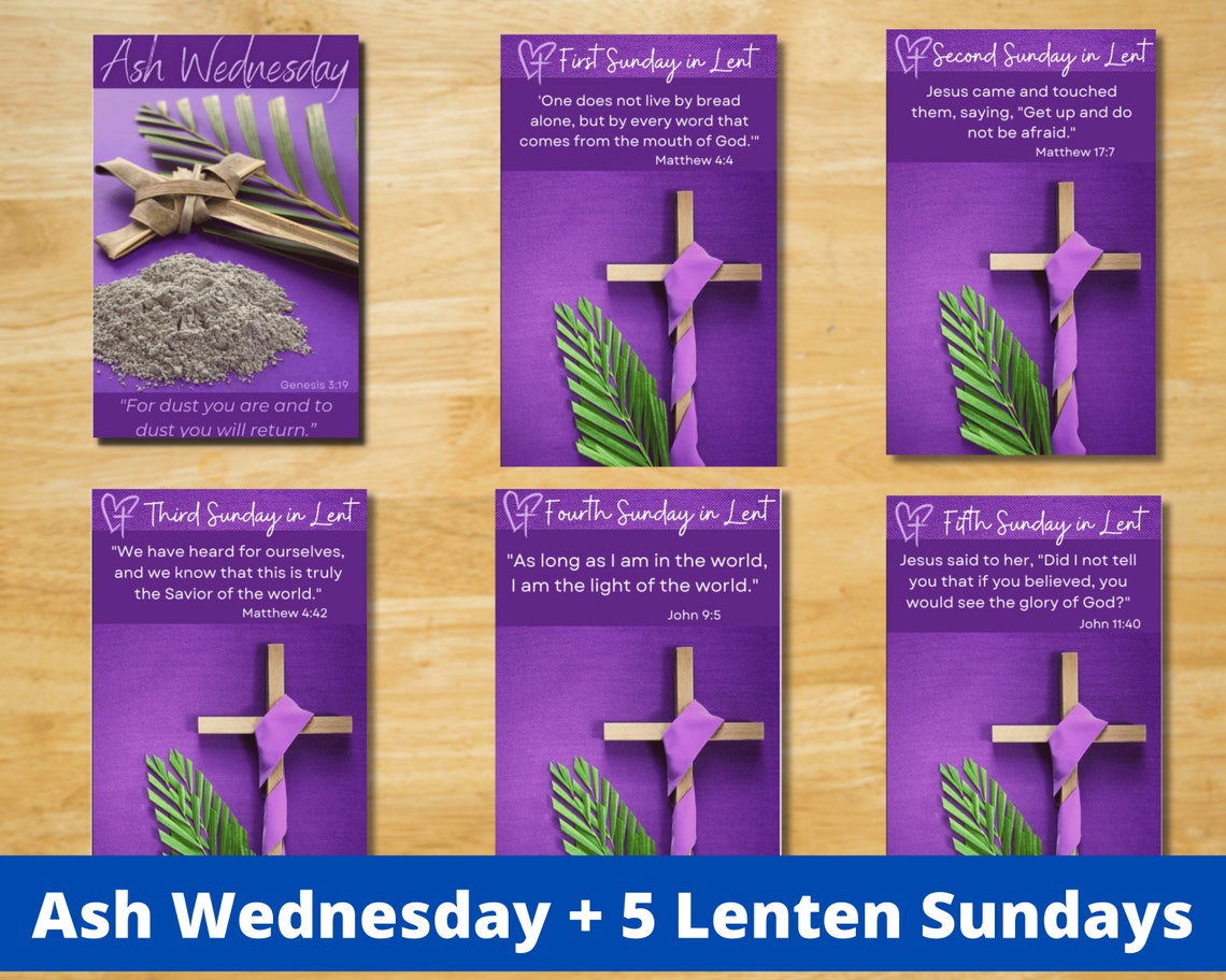 Printable Church Bulletin Covers - 5 Sundays in Lent + Ash Wednesday ...