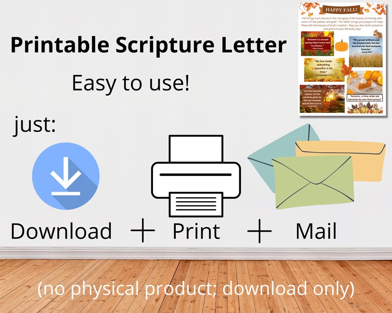 Printable Letter With Scriptures - Autumn Theme - Digital Download ...