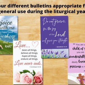 Printable Church Bulletin Covers - General Use Set 5 - Multiple Sizes ...