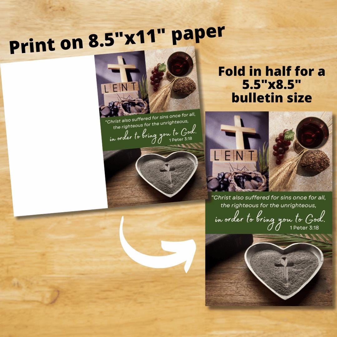 Printable Church Bulletin Covers - Lenten Set #3 - Ash Wednesday + 5 ...