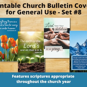 Printable Church Bulletin Covers - General Use Set #8 - Multiple Sizes ...