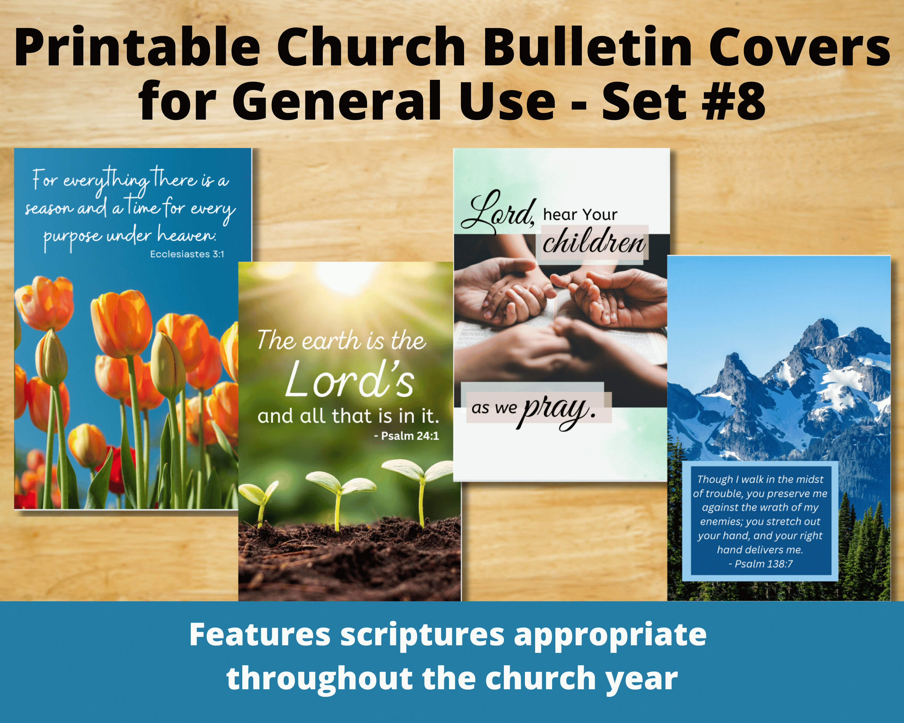 Printable Church Bulletin Covers - General Use Set #8 - Multiple Sizes ...
