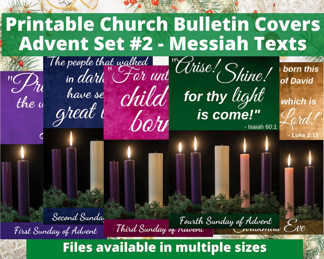 Printable Church Bulletin Covers Advent Set 2 Plus Christmas Eve ...