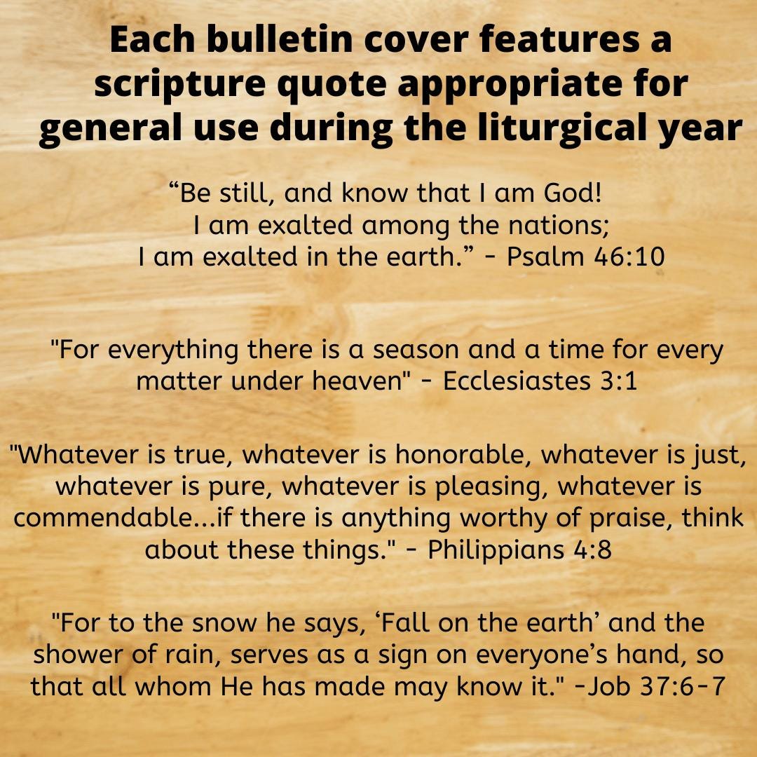 Printable Church Bulletin Covers - Winter Themed General Use - Multiple ...