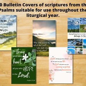 Printable Church Bulletin Covers - Psalms Collection Set #1 - Bundle of ...