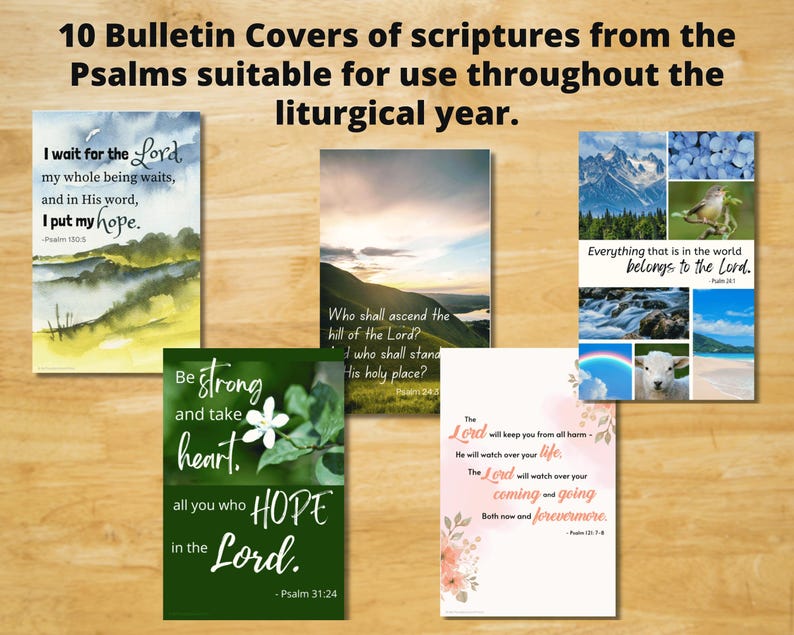 Printable Church Bulletin Covers - Psalms Collection Set #1 - Bundle of ...