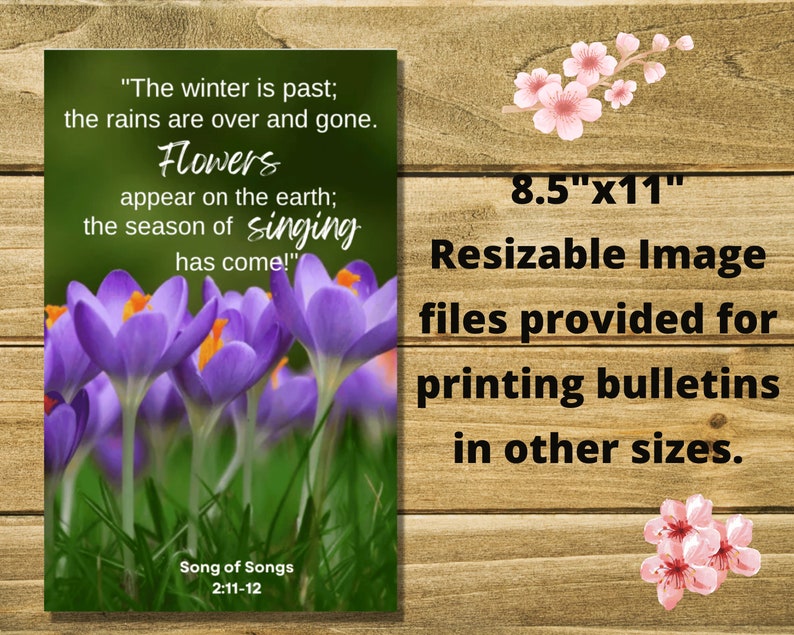 Printable Church Bulletin Covers - SPRING Theme General Use - Multiple ...
