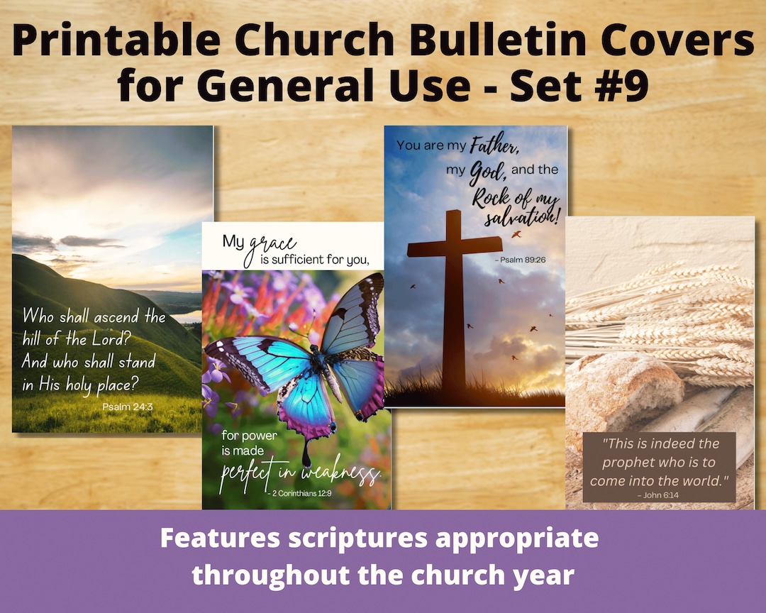 Printable Church Bulletin Covers - General Use Set #9 - Multiple Sizes ...
