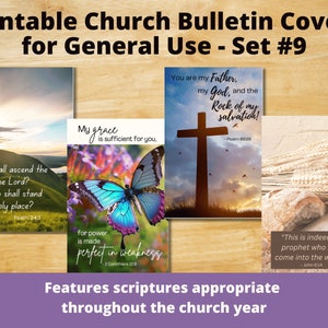 Printable Church Bulletin Covers - General Use Set #9 - Multiple Sizes ...