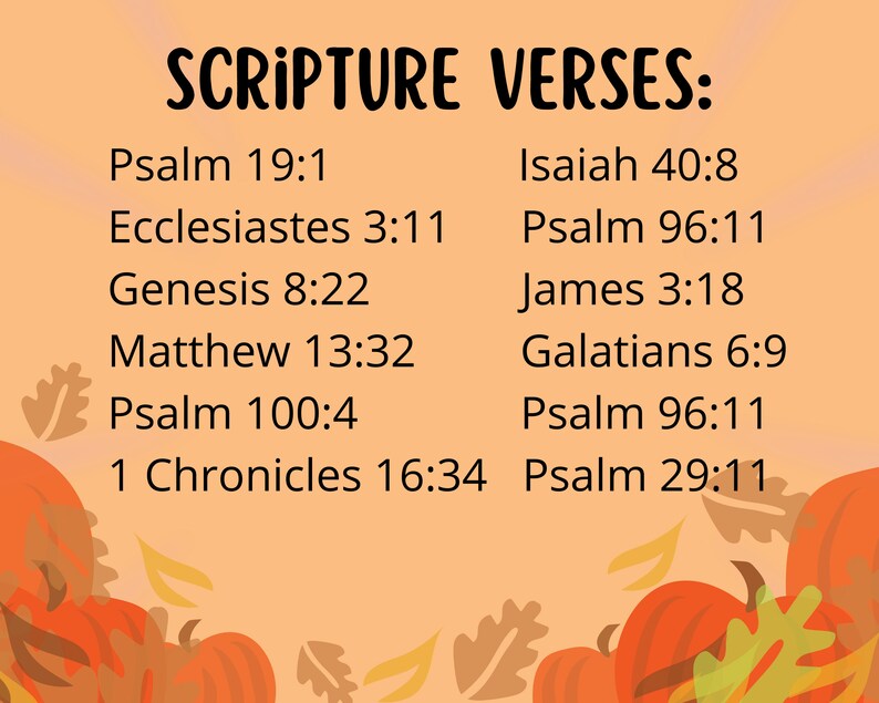 Printable Fall Scripture Cards of Thanksgiving and Praise, Printable ...