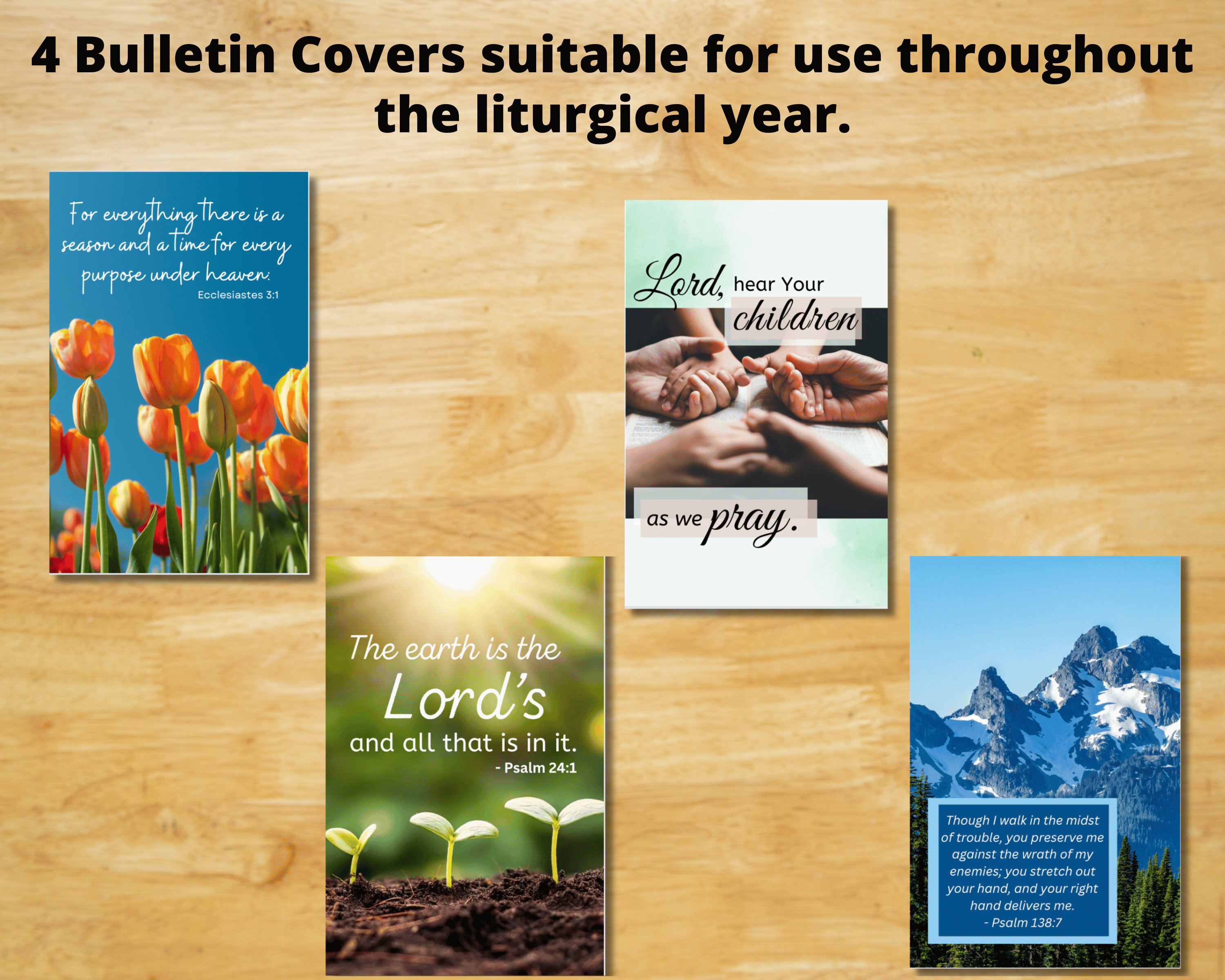 Printable Church Bulletin Covers - General Use Set #8 - Multiple Sizes ...