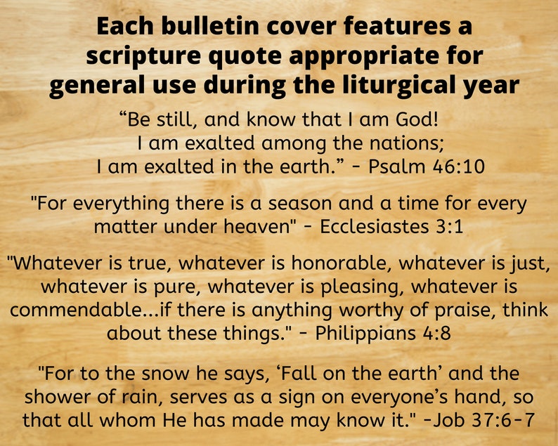 Printable Church Bulletin Covers Winter Themed General Use Multiple ...