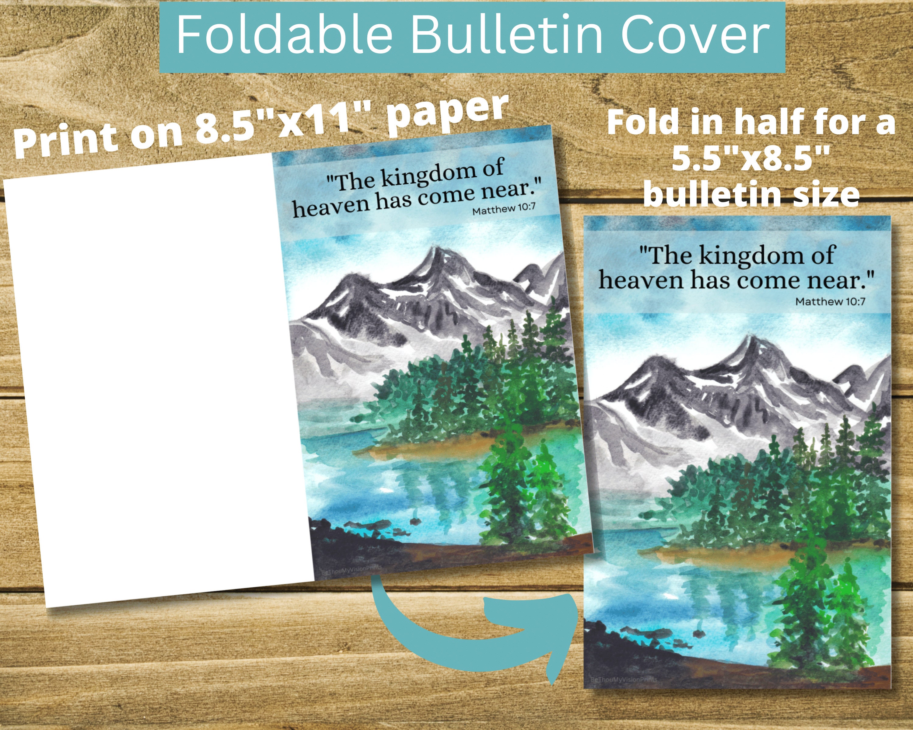 Printable Church Bulletin Covers - Watercolor Theme - General Use ...