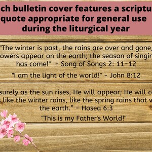 Printable Church Bulletin Covers - SPRING Theme General Use - Multiple ...