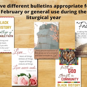 Printable Church Bulletin Covers February Holidays Black History ...