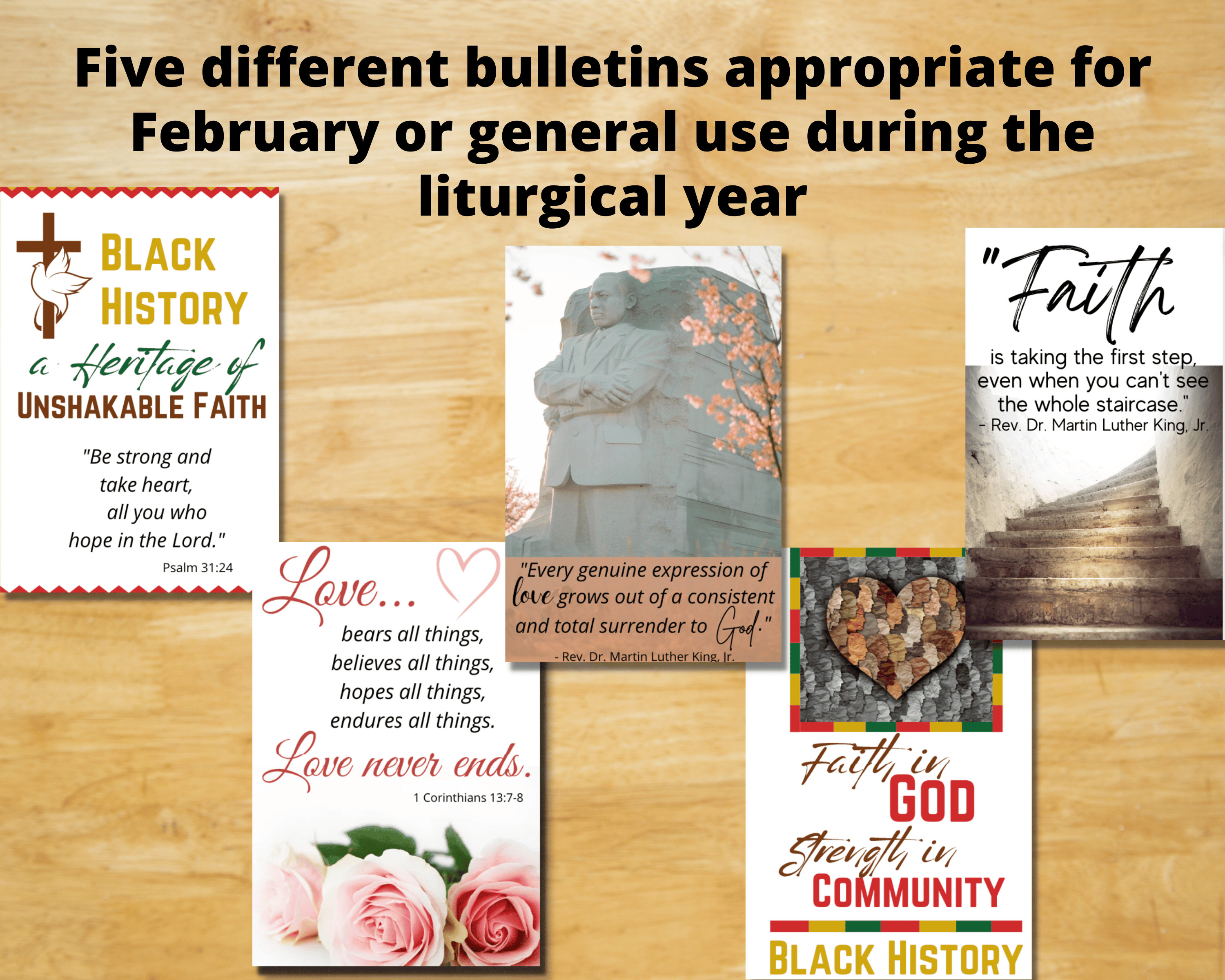 Printable Church Bulletin Covers February Holidays Black History ...
