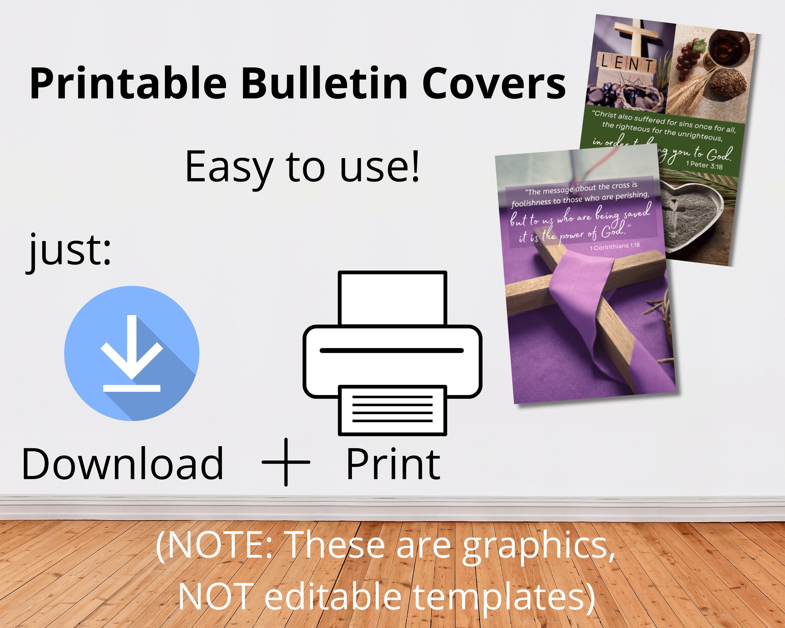 Printable Church Bulletin Covers Lenten Set 3 Ash Wednesday 5 Sundays ...